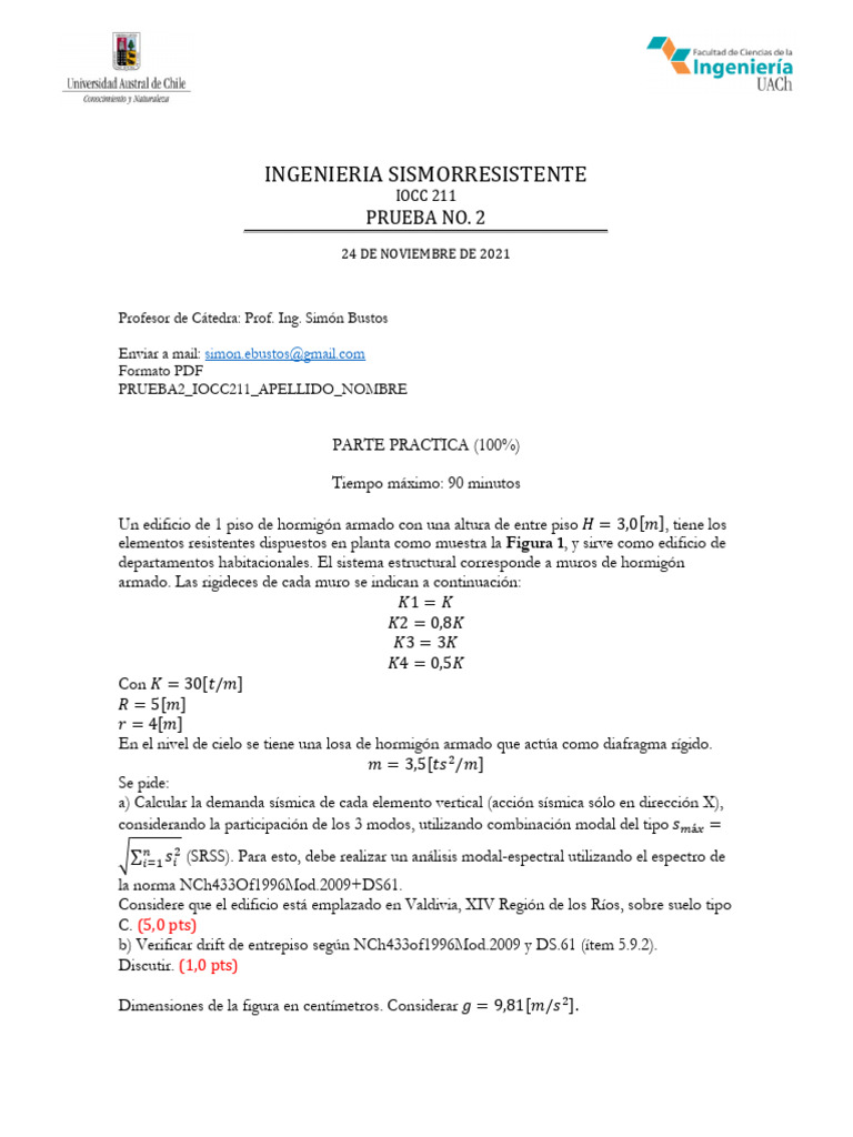 Pauta Prueba 2 Práctica IOCC 211 - 24 Nov 2021 | PDF | Ciencias fisicas | Física Aplicada e ...