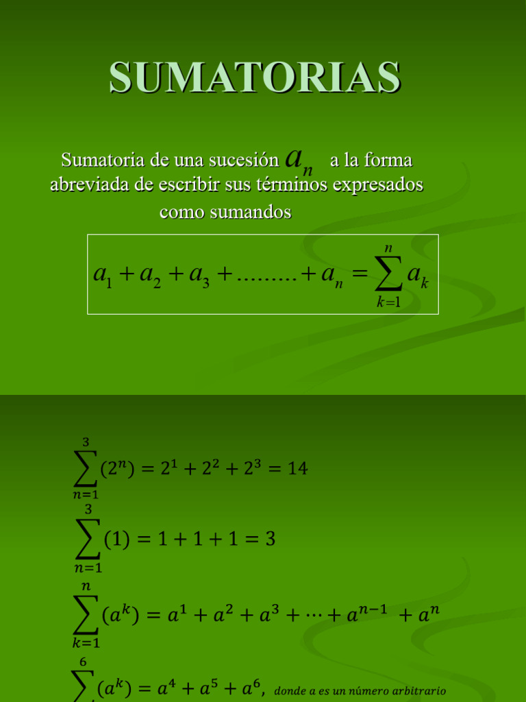 Sumatoria 1 | PDF | Matemáticas | Matemática Elemental