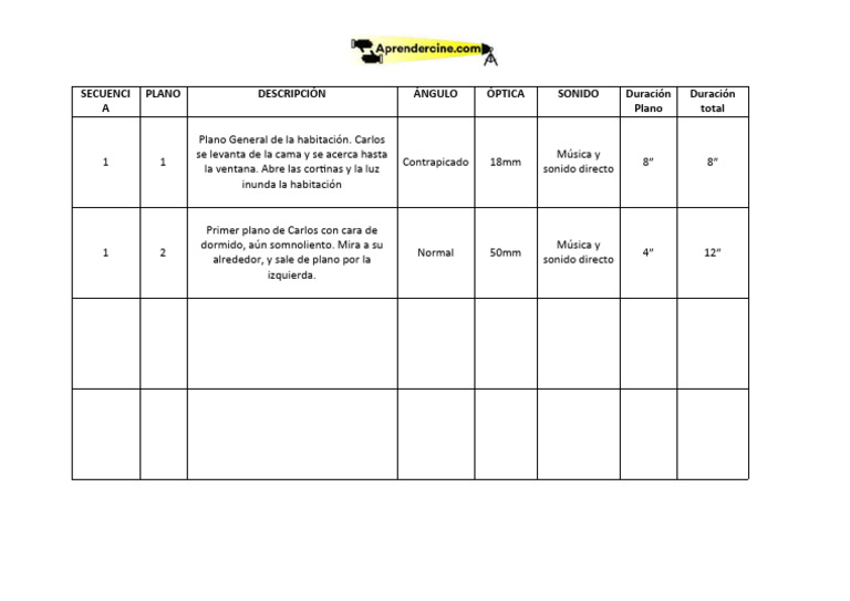 plantilla guion técnico | PDF plantilla guion técnico | PDF