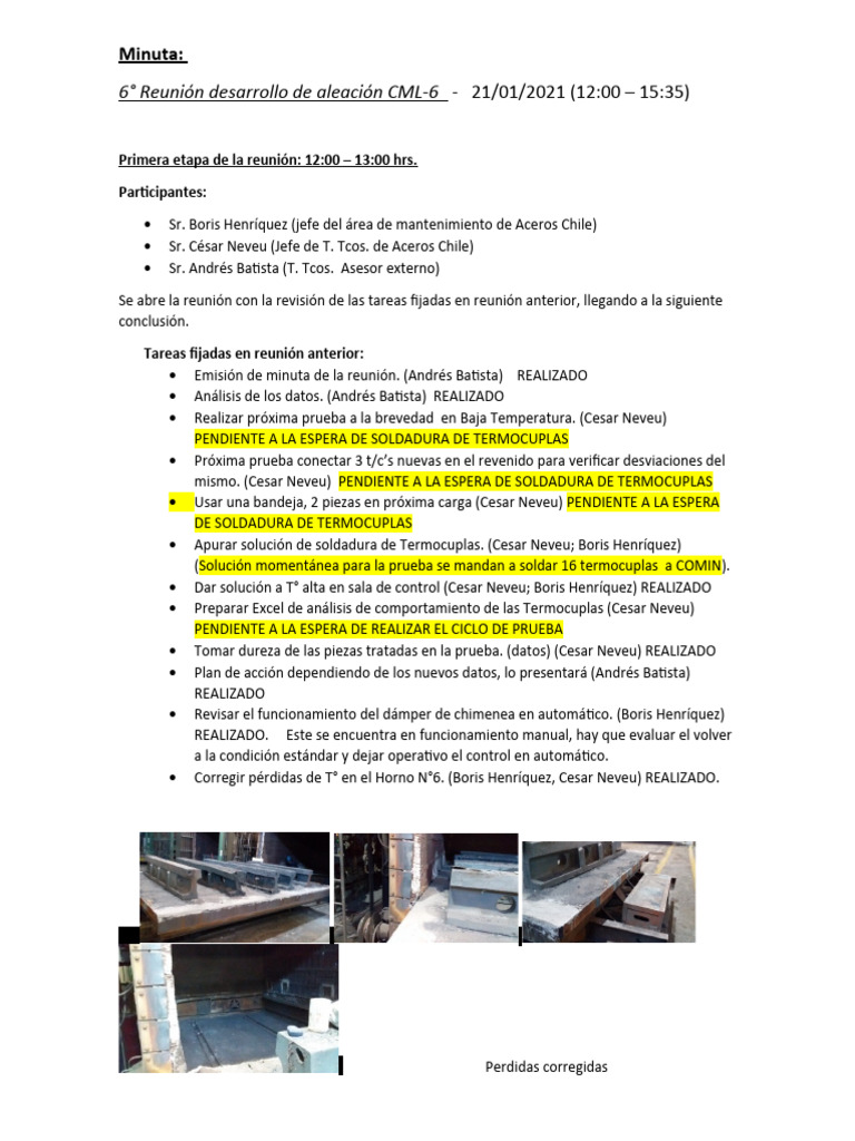 Minuta n°6 | PDF | Soldadura | Construcción