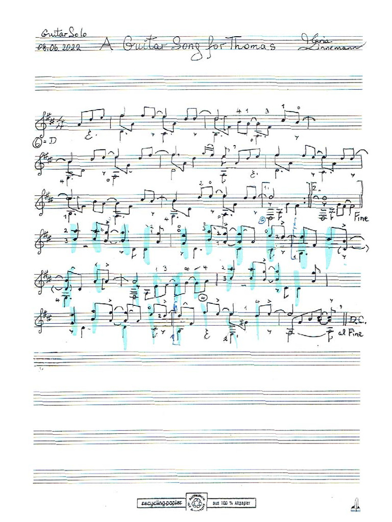 Maria Linnemann - A Guitar Song For Thomas | PDF