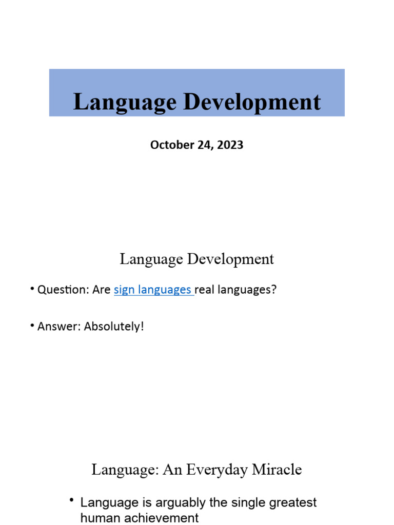 Dev Psy Lecture Slides Chapter+9 Complete | PDF | Word | Morphology ...