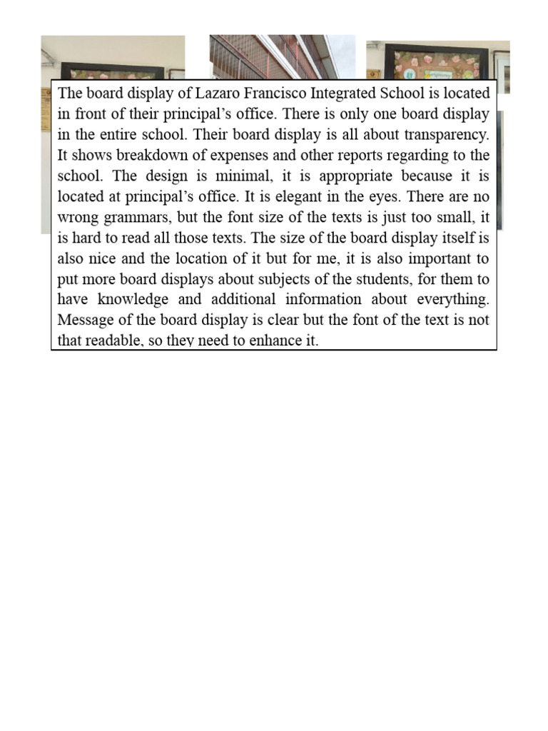 Board Display Observation Report | PDF