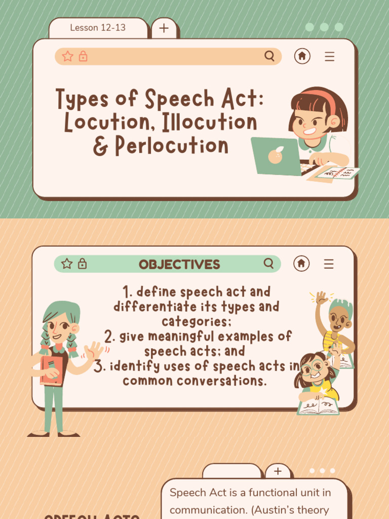 Types Of Speech Act Locution Illocution Perlocution Pdf Cognitive