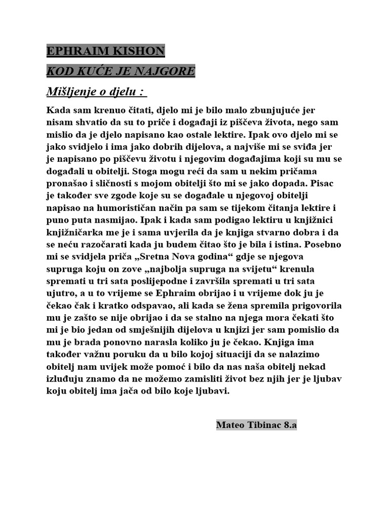 Lektira 5.mjesec | PDF