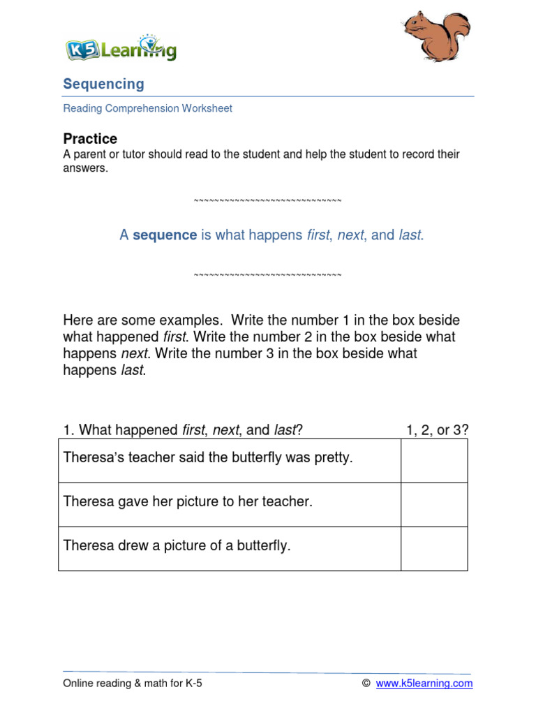 Sequencing Events Worksheets for Grades 2-5 | PDF | Language Arts ...