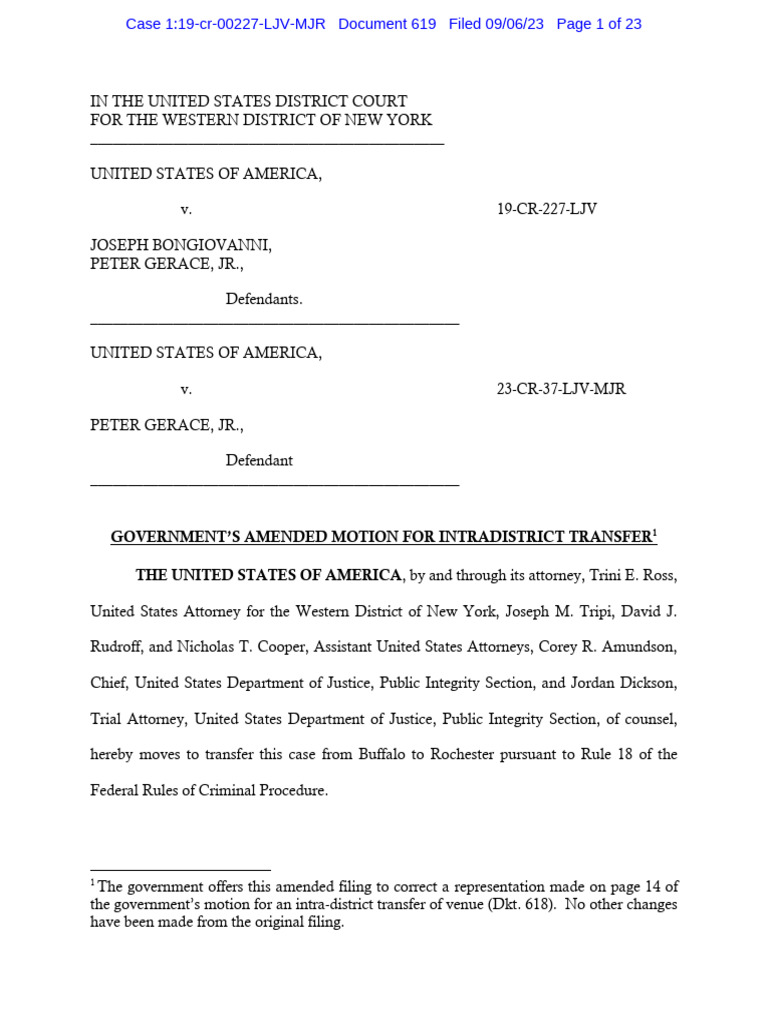 Prosecution Request For Change of Venue Gerace Trial | PDF | Witness ...