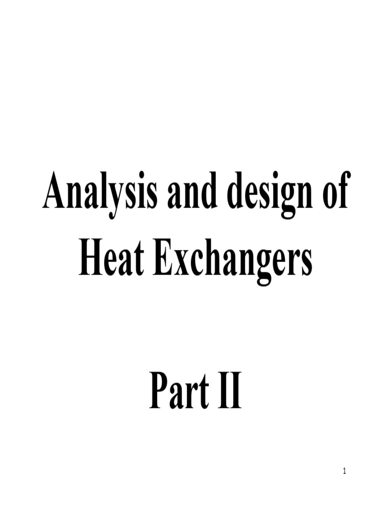 Analysis and Design of Heat Exchangers - Part II BB | PDF | Heat ...
