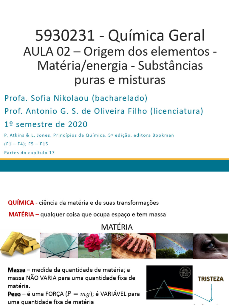 aula02_origem_materia_substancia_mistura | PDF | Fusão nuclear | Química