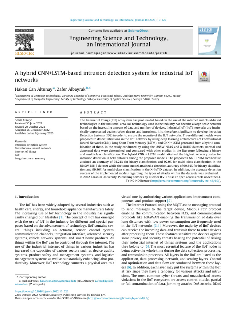 A Hybrid Cnn Lstm Based Intrusion Detection System For Industrial Iot