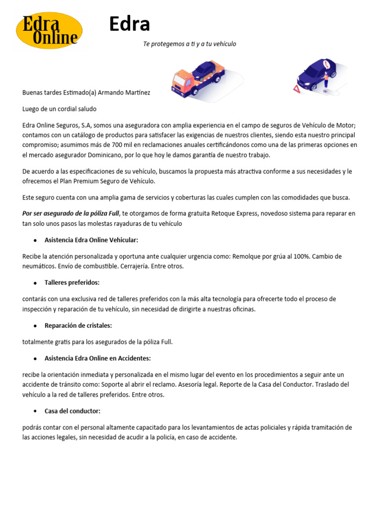 Poliza de seguro de Motor | PDF | Vehículos terrestres | Coche