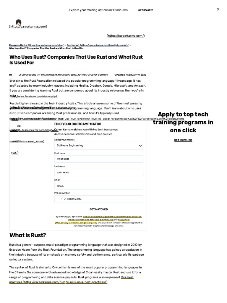 Who Uses Rust | PDF | Cloud Computing | Computer Programming