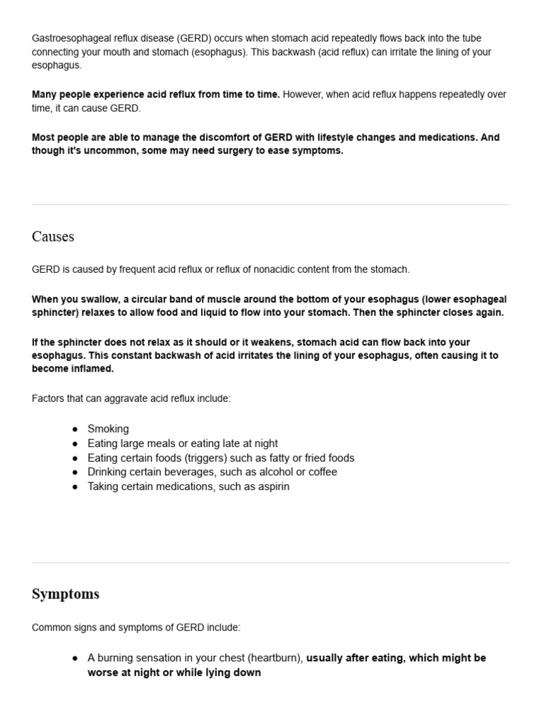 GERD | PDF | Gastroesophageal Reflux Disease | Esophagus