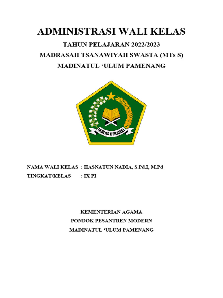 Administrasi Wali Kelas | PDF