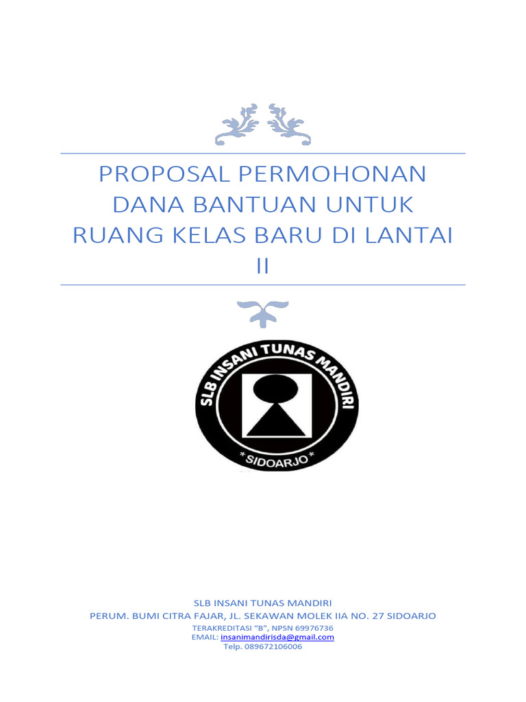 Proposal Permohonan Dana Bantuan Ruang Kelas Baru | PDF