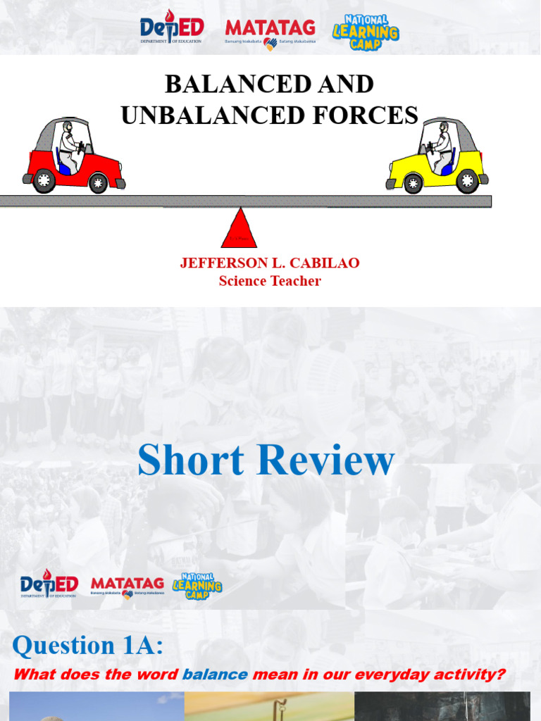 Balanced vs. Unbalanced Forces Review | PDF | Force | Physics