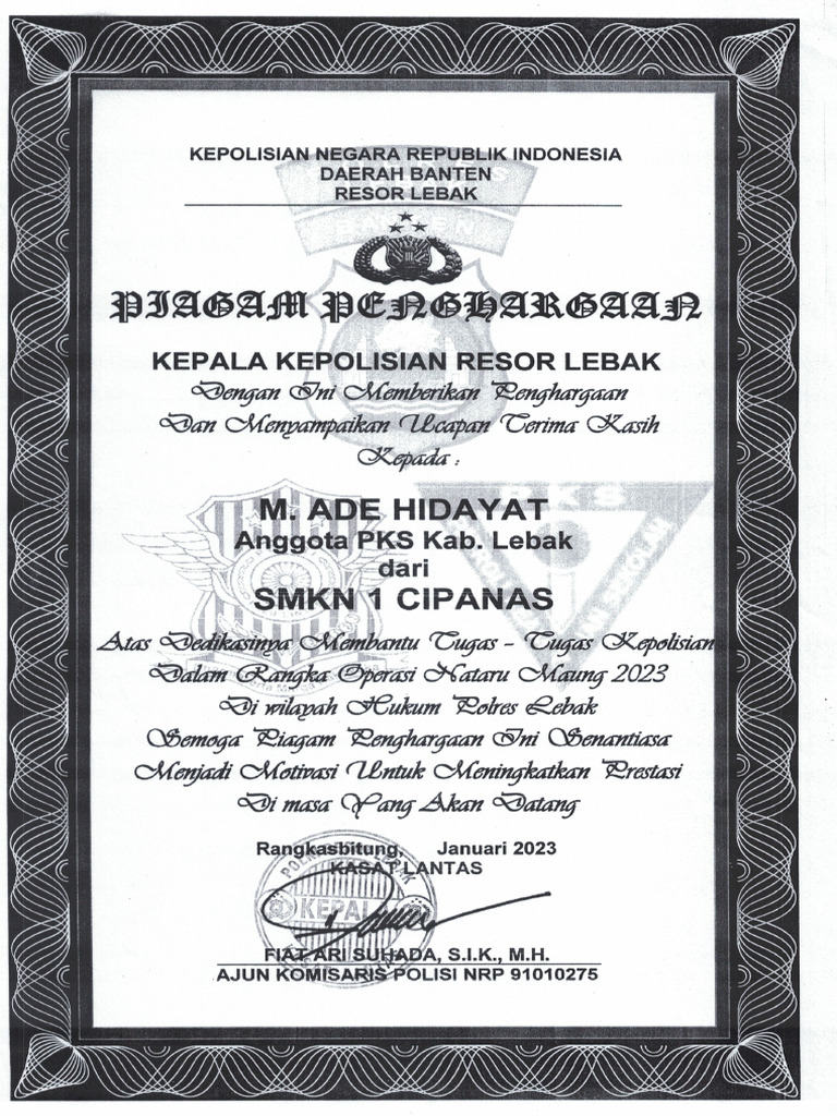 Sertifikat Prestasi | PDF