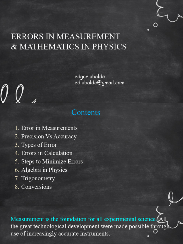 Errors in Measurement Mathematics in Physics | PDF | Accuracy And Precision | Observational Error