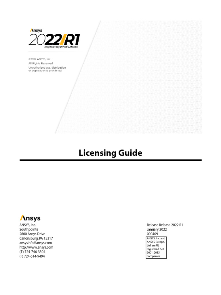 Ansys Inc Licensing Guide Pdf Multi Core Processor Server Computing
