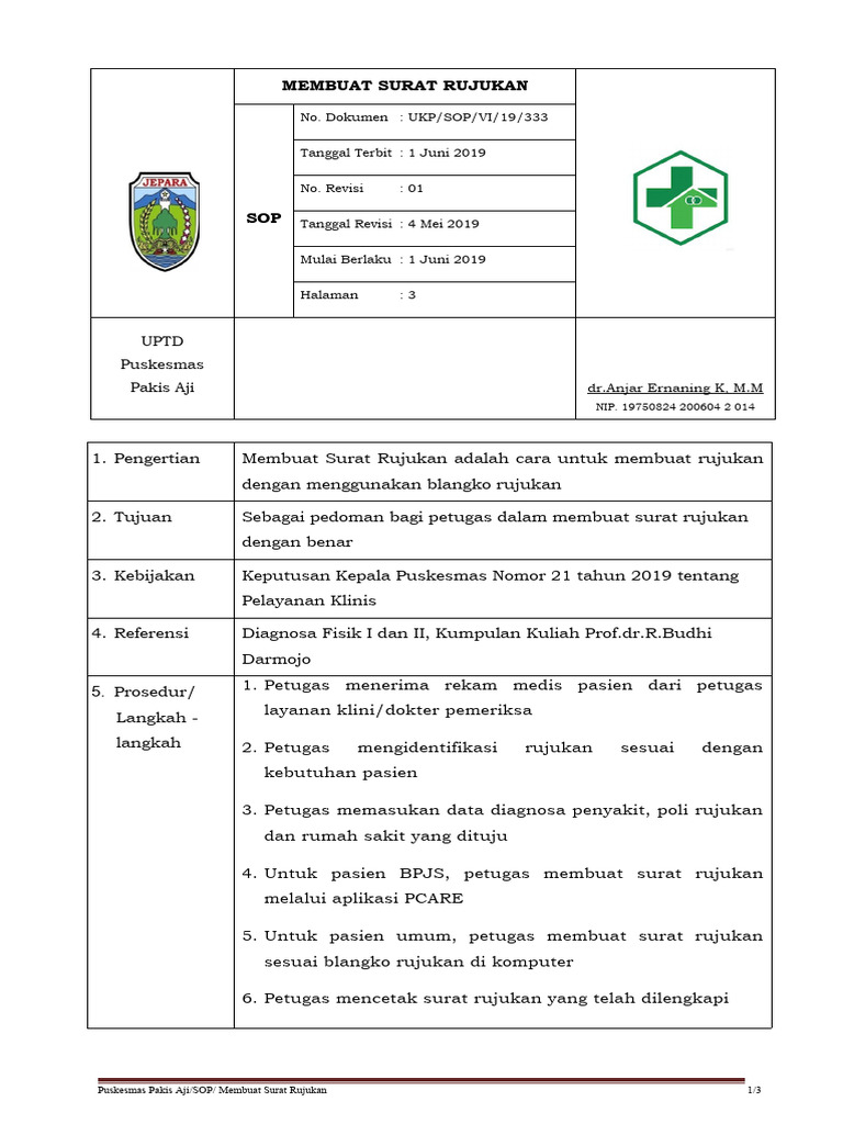 Sop Membuat Rujukan | PDF