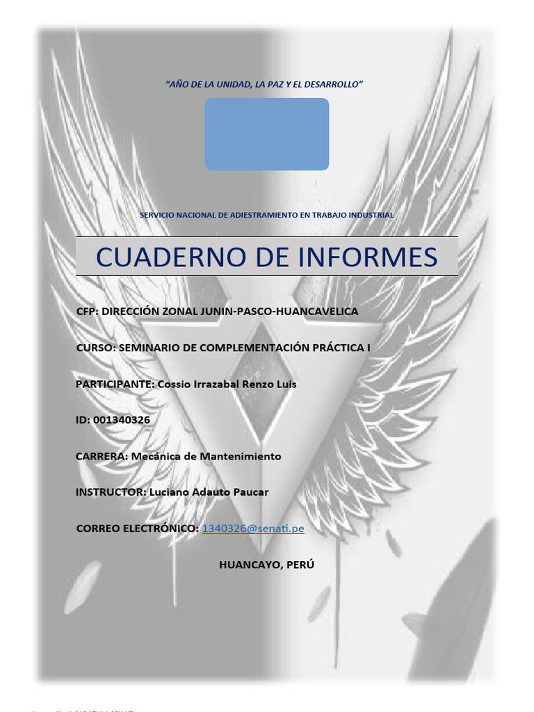 Caratula Senati Cuaderno de Informes | PDF