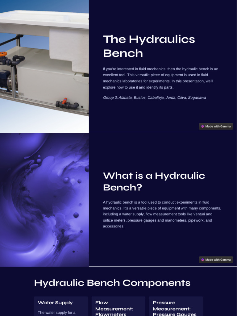 The Hydraulics Bench | PDF | Pressure Measurement | Flow Measurement