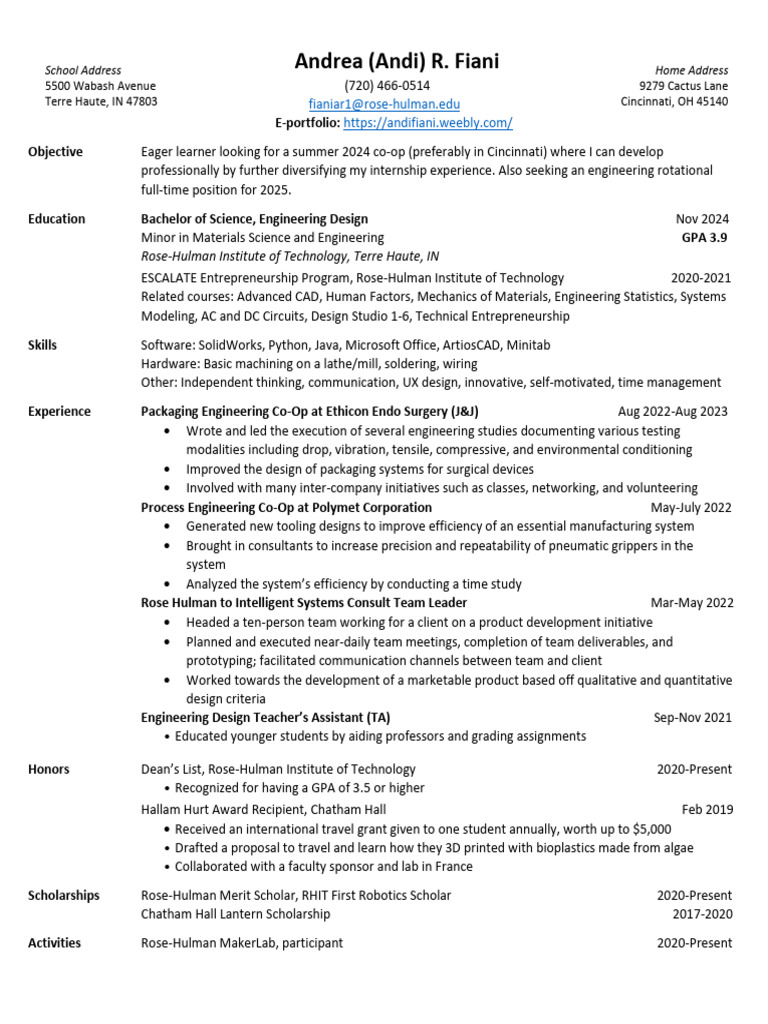 Andi Fiani Resume | PDF | Engineering