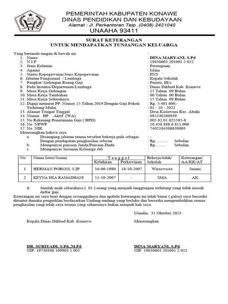 Blangko KP4 Tahun 2023 | PDF