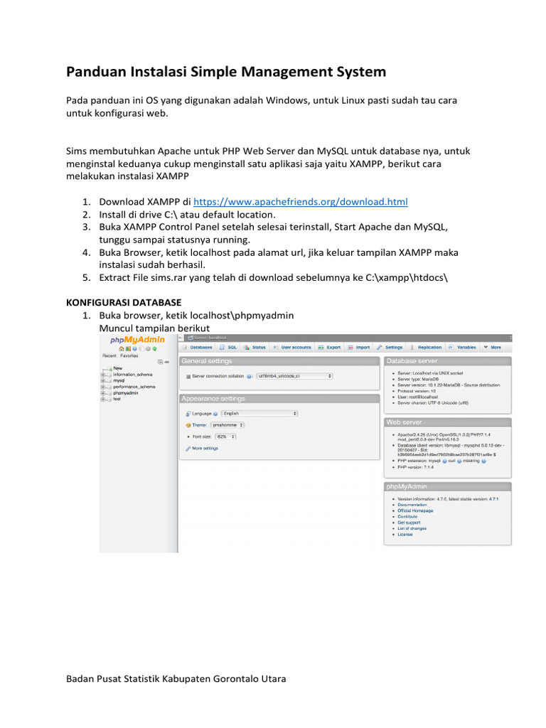 Panduan Instalasi Simple Management System | PDF