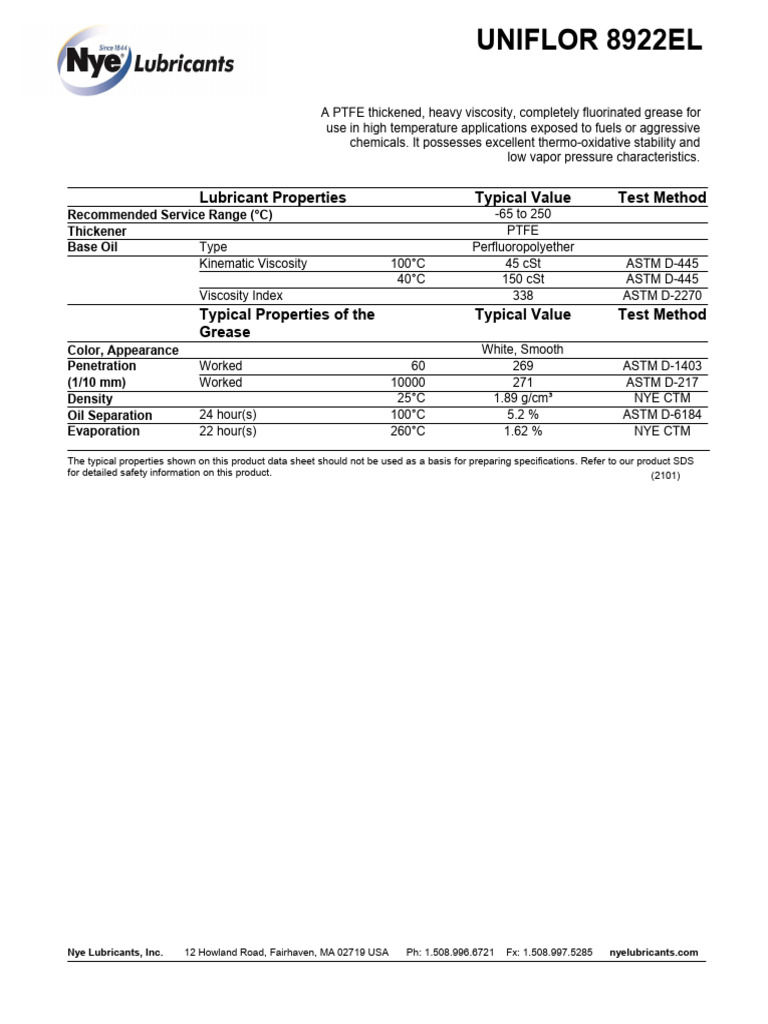 Uniflor 8922el | PDF | Viscosity | Physical Chemistry