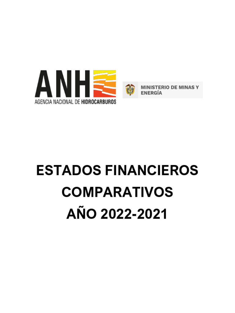 Estados Financieros ANH Consolidado 2022-2021 DICIEMBRE 2022 | PDF | Contabilidad | Colombia