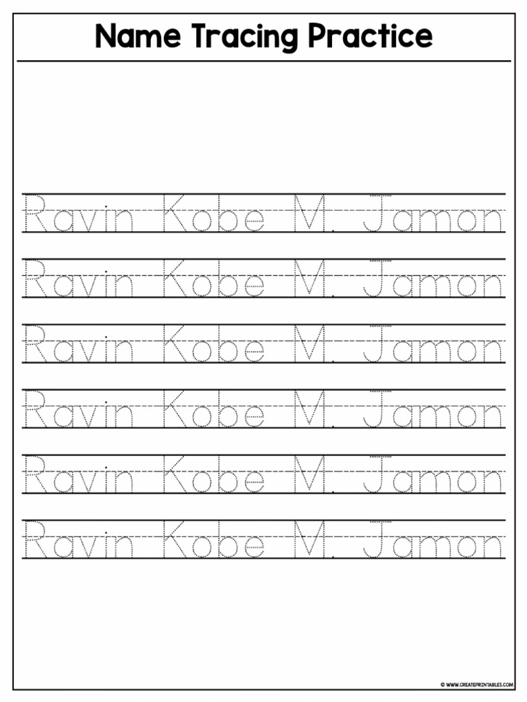 Name - Tracing - Practice F085 1D6C 3FD5 | PDF