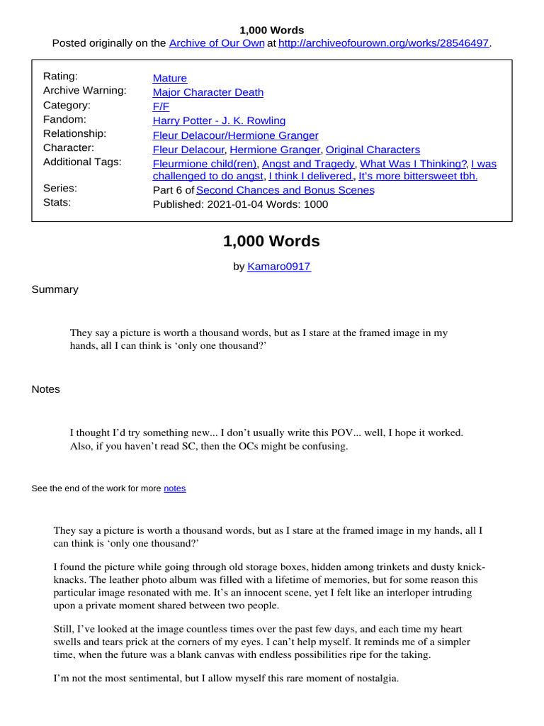 1000 Words | PDF | Harry Potter