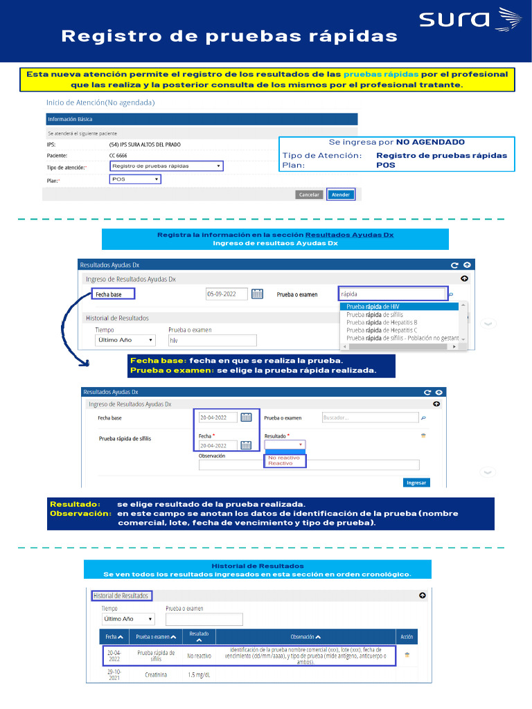 Registro de Pruebas rapidas_Noti ipsa | PDF | VIH | Medicina CLINICA