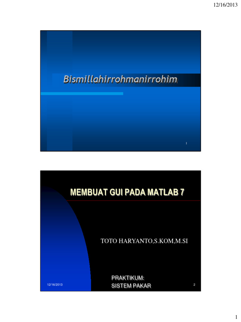Panduan Membuat GUI di MATLAB 7 | PDF