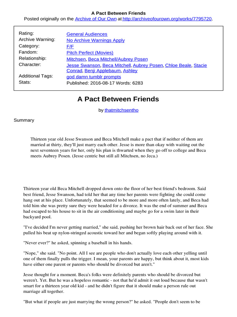 A Pact Between Friends | PDF