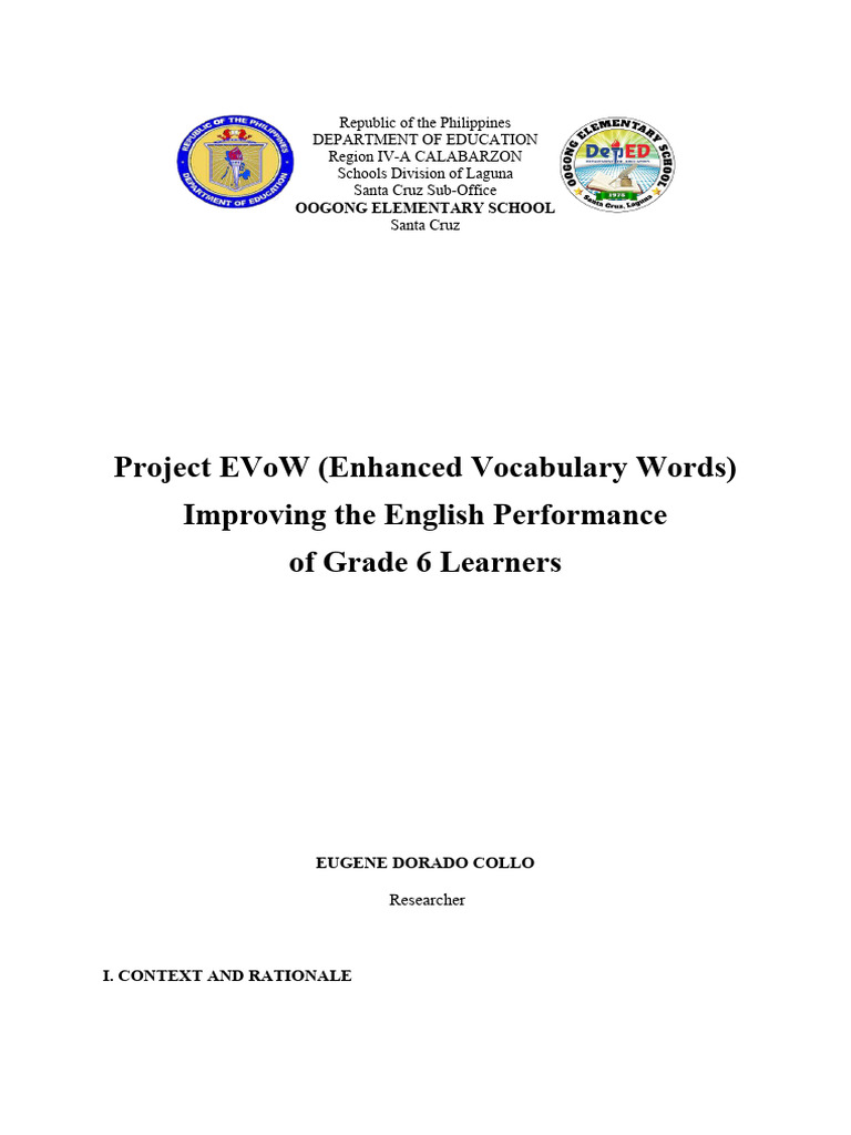 Enhancing Vocabulary for Grade 6 English | PDF | Vocabulary | Student's ...