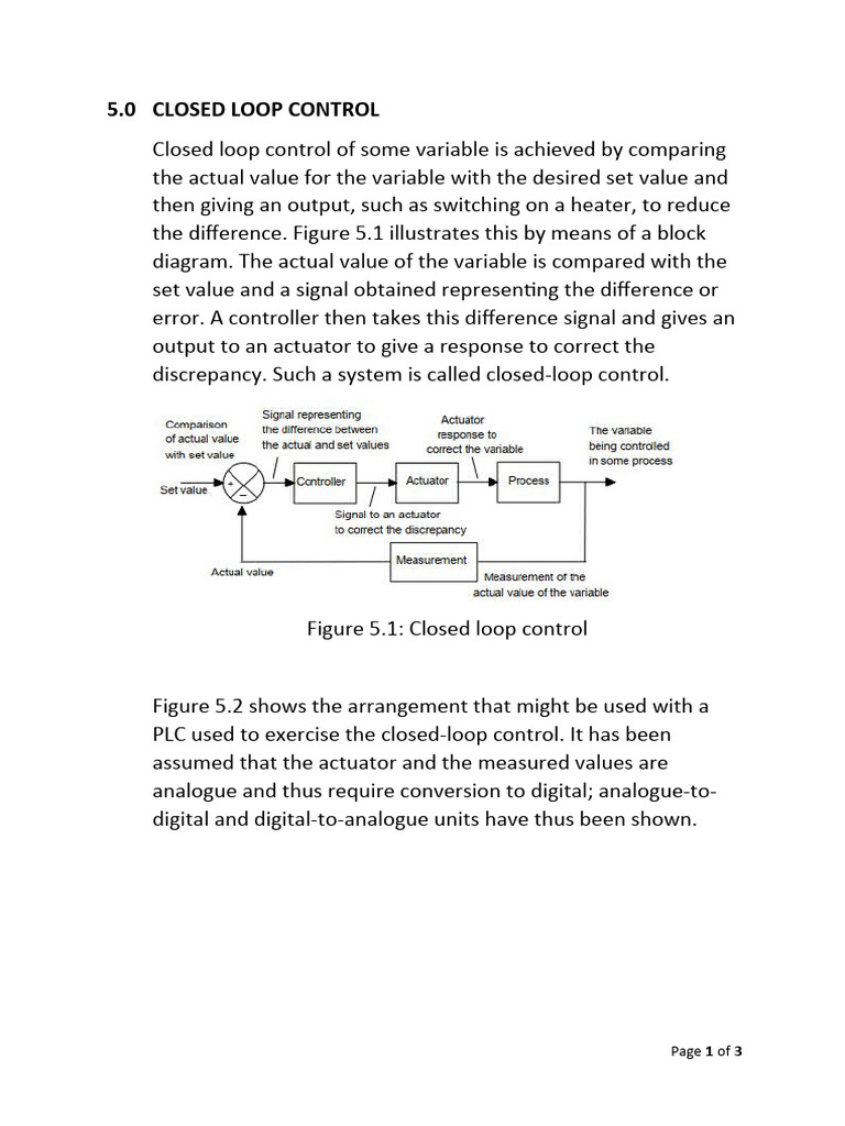 5 Closed Loop Control | PDF | Control Theory | Control Engineering