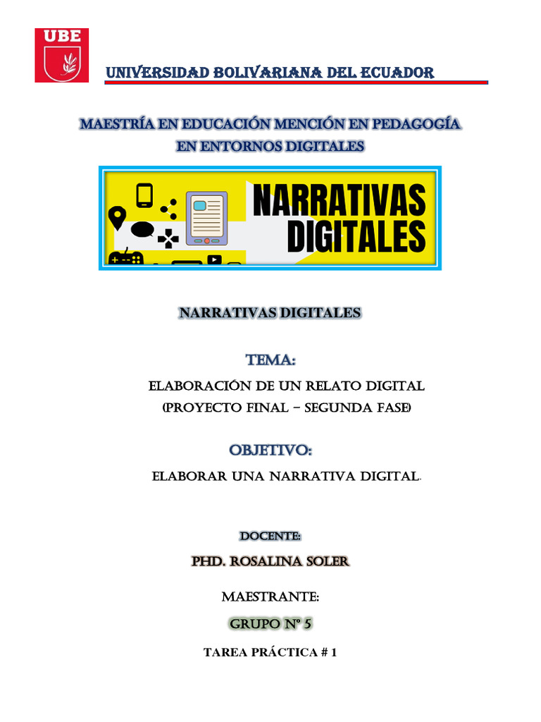 Tarea Narrativa Digital Tarea 2 Del Grupo6 | PDF | Ciencias sociales | Arte
