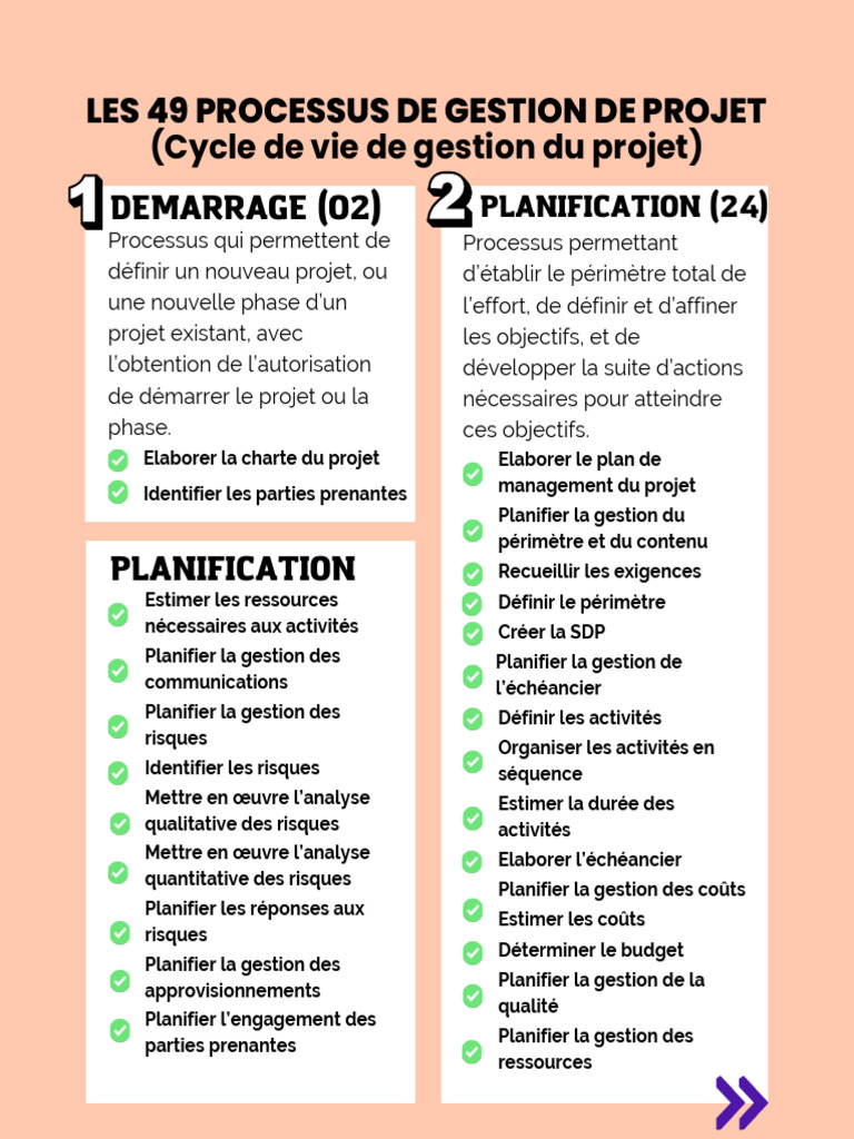 49 Processus de Gestion de Projet | PDF | Gestion de projet | Planification