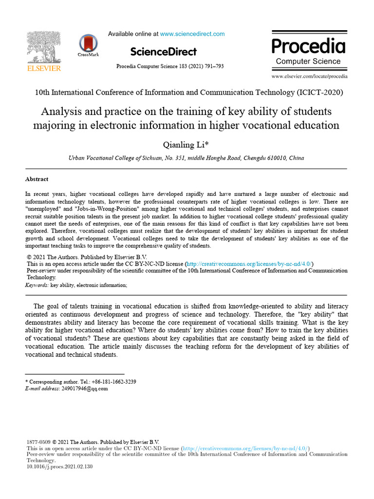 Key Ability Training in Vocational Education | PDF | Teachers | Learning