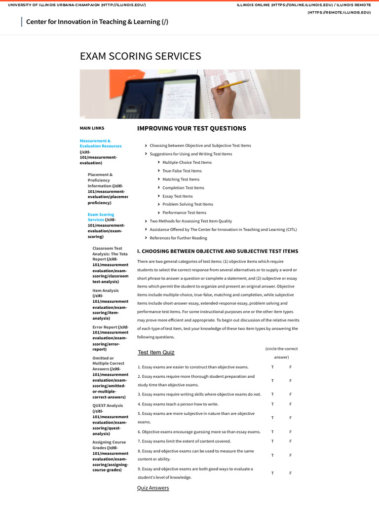 Improving Your Test Questions | Download Free PDF | Multiple Choice ...
