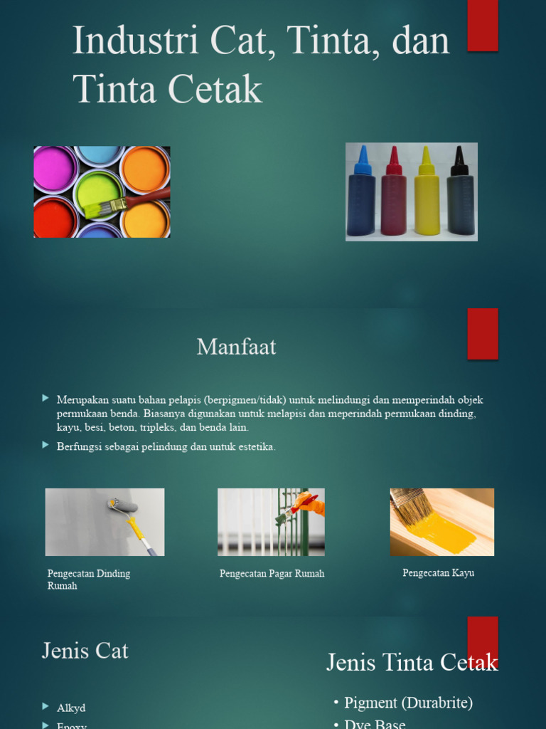 Industri Cat, Tinta, Dan Tinta Cetak | PDF