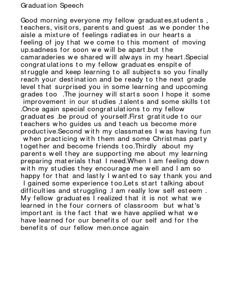 Inspiring Graduation Speech Highlights | PDF