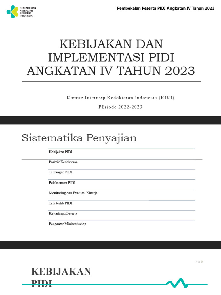 Kebijakan & Implementasi PIDI Agk IV TH 2023 231030 | PDF