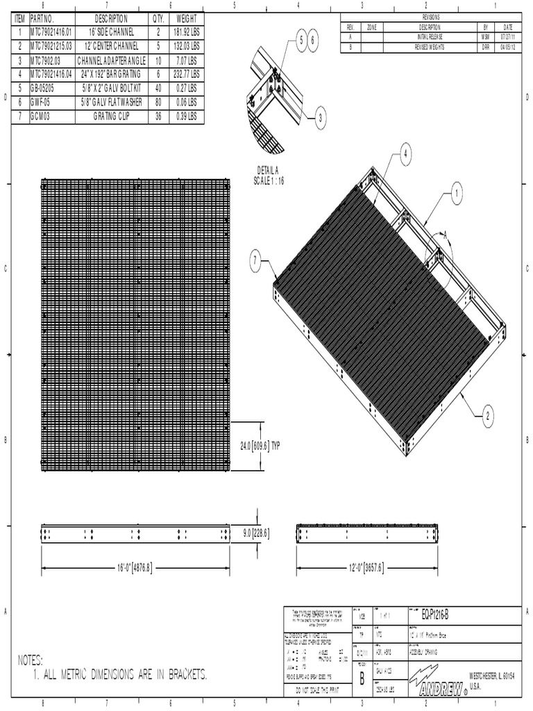 All Metric Dimensions Are in Brackets. Notes:: EQ-P1216-B | PDF ...
