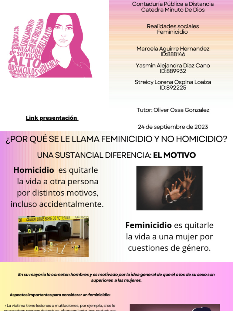 Presentación Feminicidio | Descargar gratis PDF | La violencia contra las mujeres | Crimen y ...