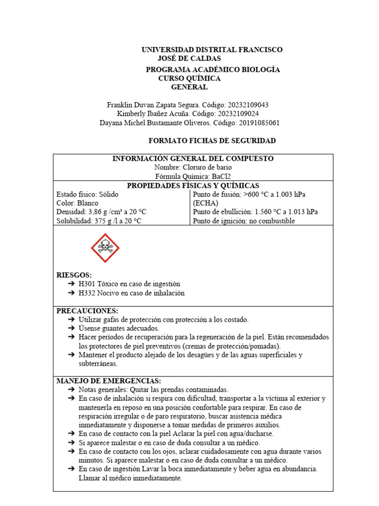 Formato fichas de seguridad_laboratorio_ | PDF | Residuos | Agua