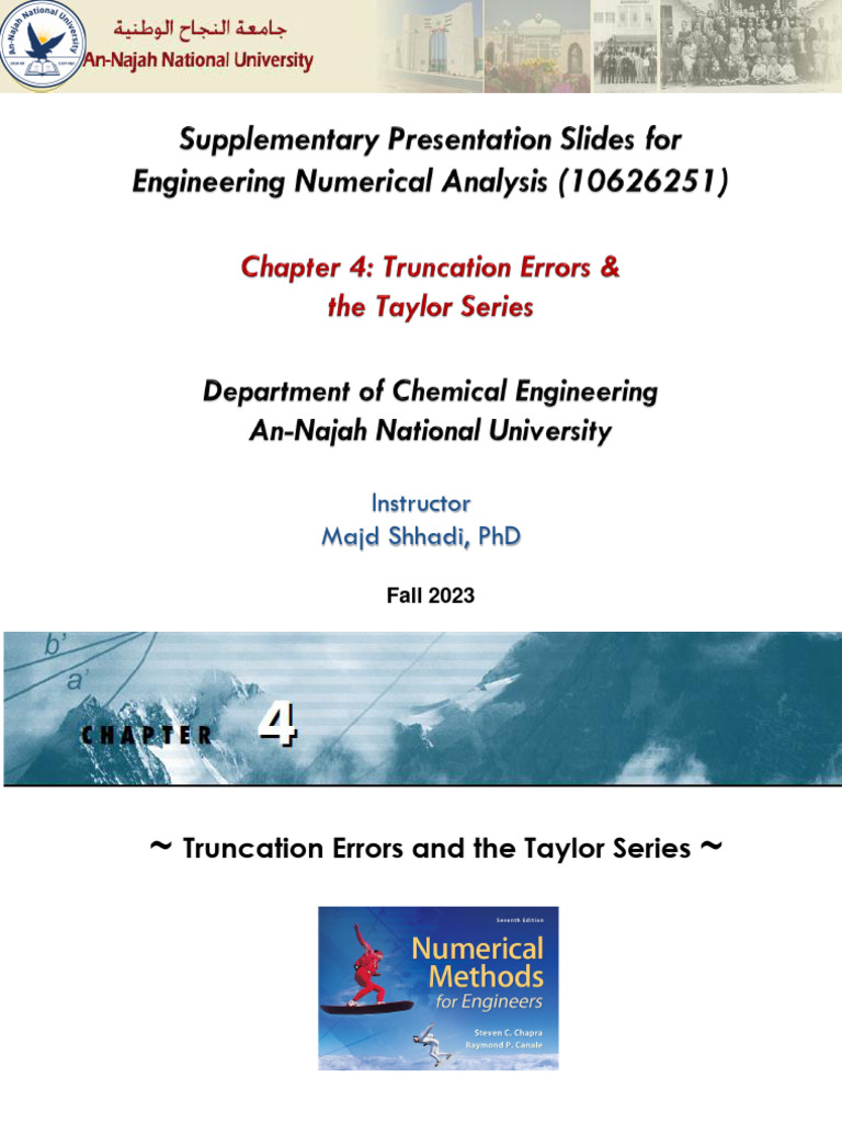 2 - CH4 - Numerical - Fall 2023 | PDF | Analysis | Mathematical Analysis