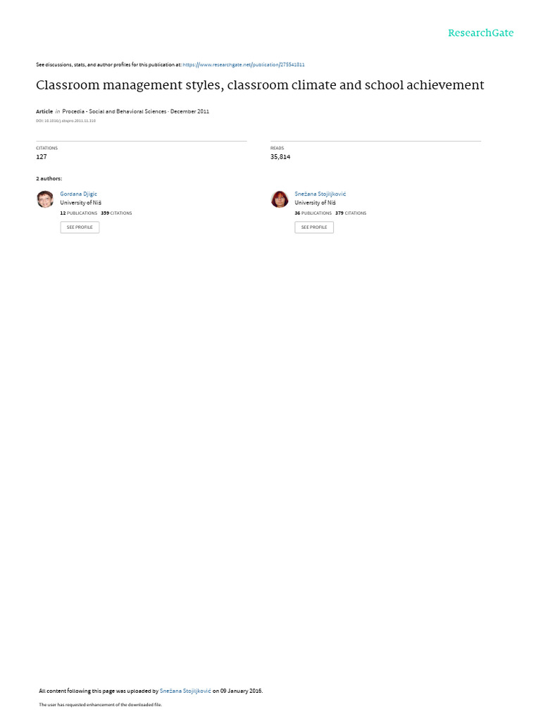 Classroom Management Styles and Impact | PDF | Teachers | Classroom ...